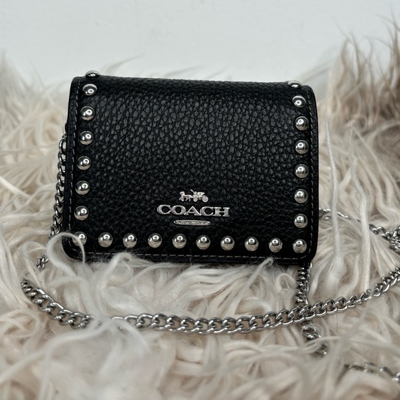 Coach | Bags | Coach Women Mini Wallet On A Chain With Rivets Nwt ...